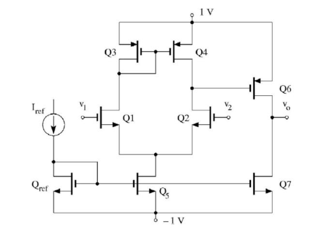 Solved A differential amplifier with v1 and v2 differential | Chegg.com