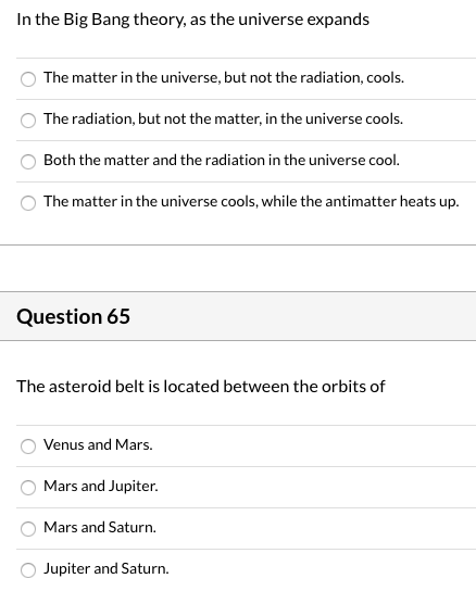 Solved In the Big Bang theory, as the universe expands The | Chegg.com