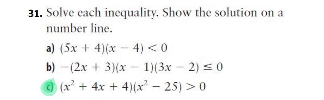 Solved 31. Solve each inequality. Show the solution on a | Chegg.com