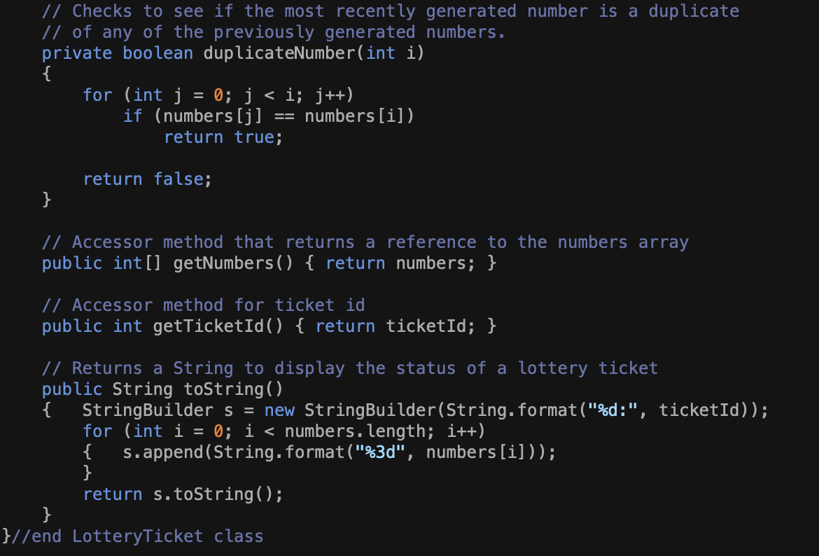 Solved Create a new version of the LotteryTicket class you | Chegg.com