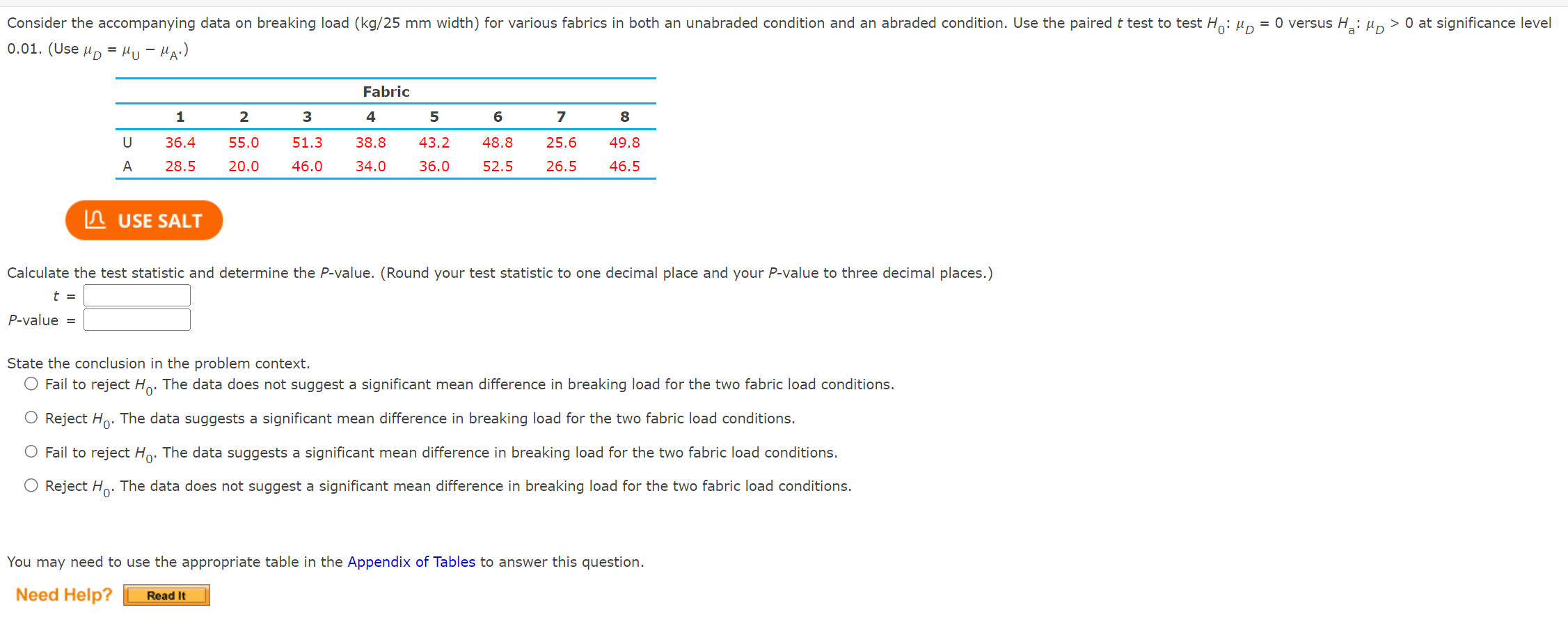 Solved Consider the accompanying data on breaking load ( | Chegg.com