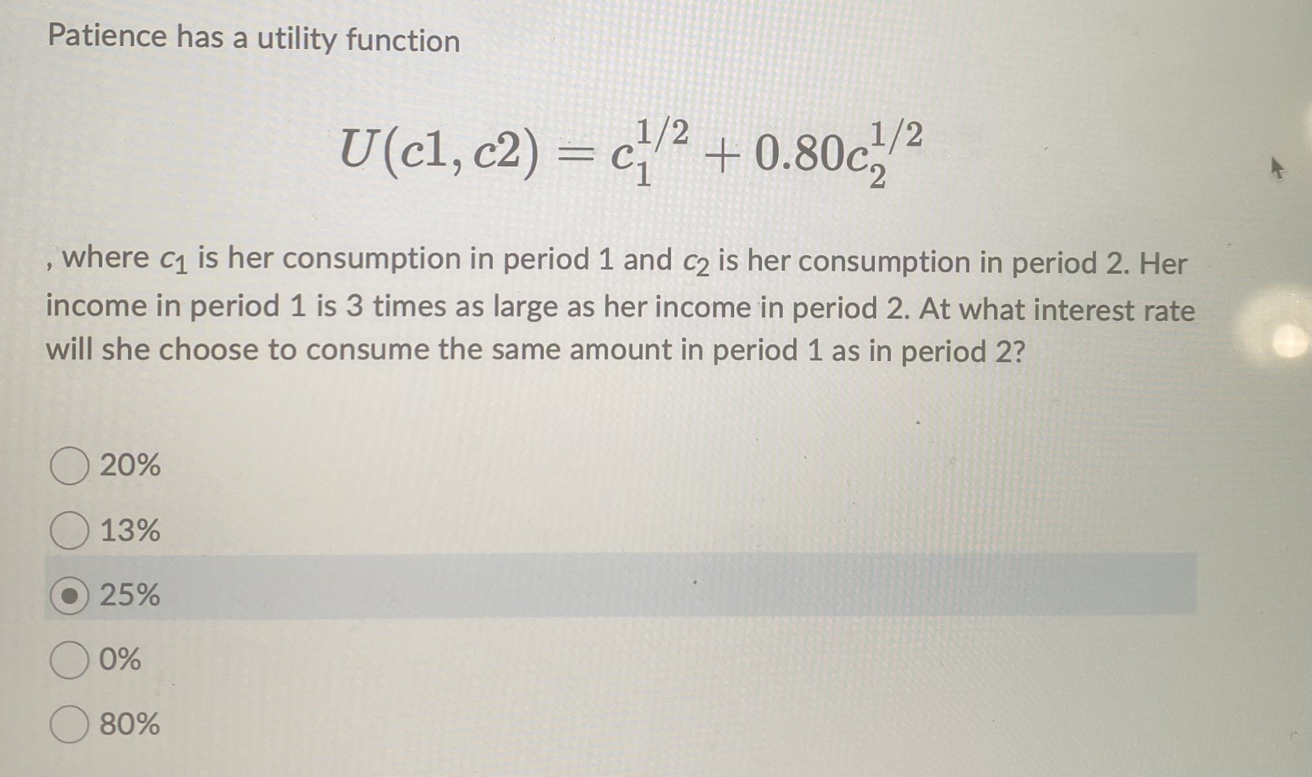 Solved Patience has a utility function | Chegg.com