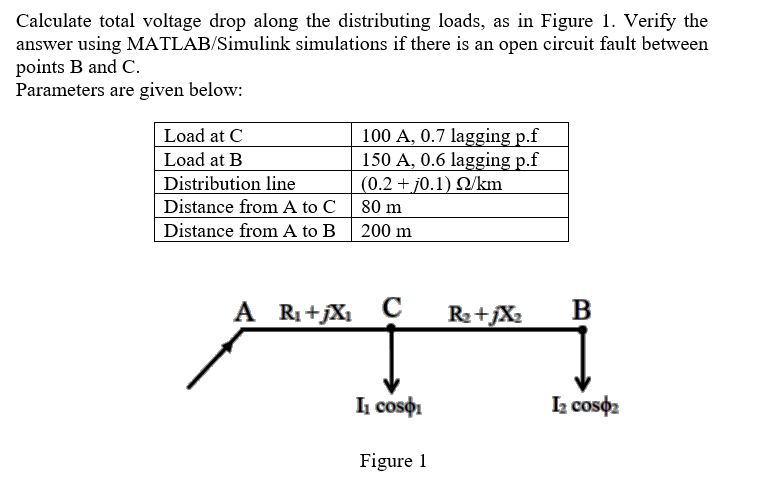 Solved Calculate total voltage drop along the distributing | Chegg.com