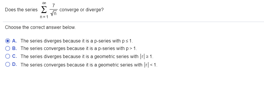 Solved 7 Does The Series Converge Or Diverge Choose The Chegg solved-7-does-the-series-converge-or-diverge-choose-the-chegg