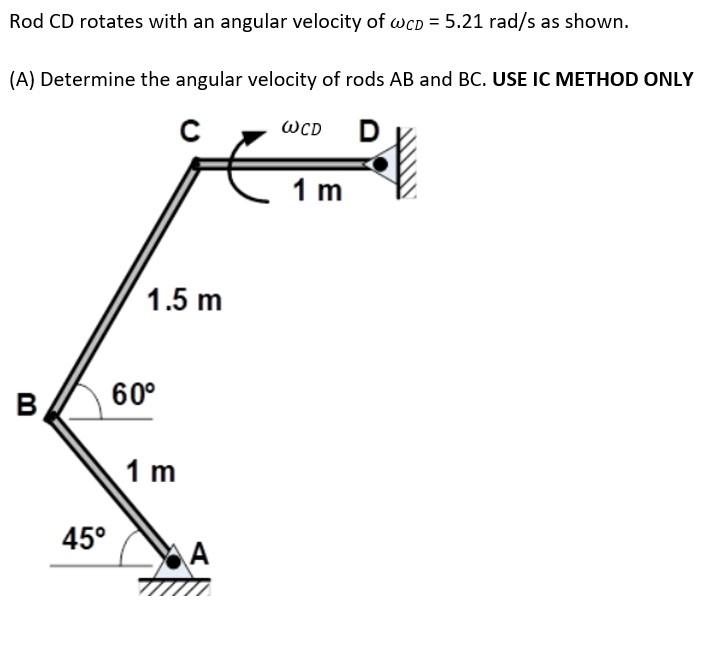 Solved Rod CD rotates with an angular velocity of | Chegg.com
