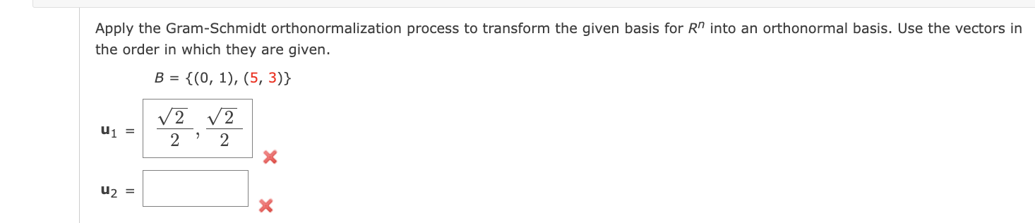 Solved Apply the Gram-Schmidt orthonormalization process to | Chegg.com