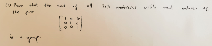 Solved (1) Prove that the set of all 3×3 matricies with real | Chegg.com