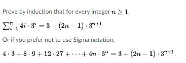 Solved Prove by induction that for every integer n > 1, | Chegg.com