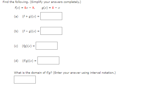 Solved Find the following. (Simplify your answers | Chegg.com