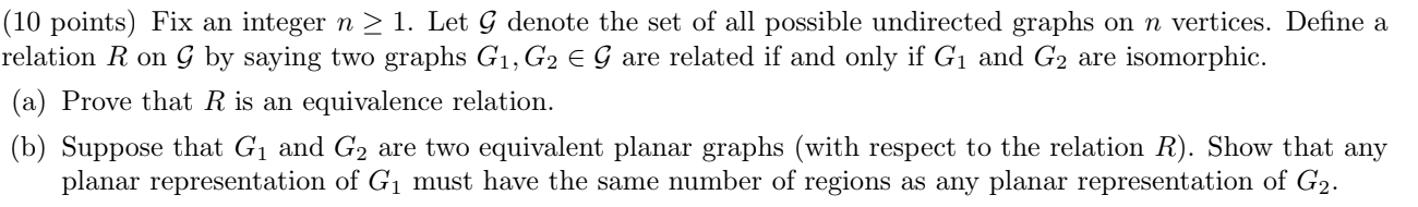 Solved (10 points) Fix an integer n > 1. Let G denote the | Chegg.com