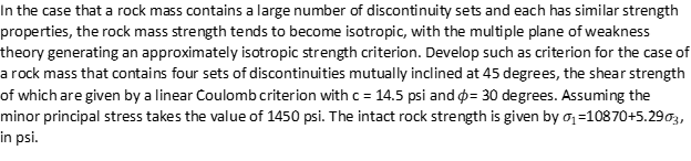 Solved in the case that a rock mass contains a large number | Chegg.com