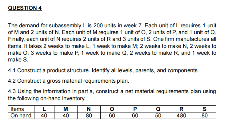 Solved QUESTION 4 ﻿Answer below showing all calculations | Chegg.com