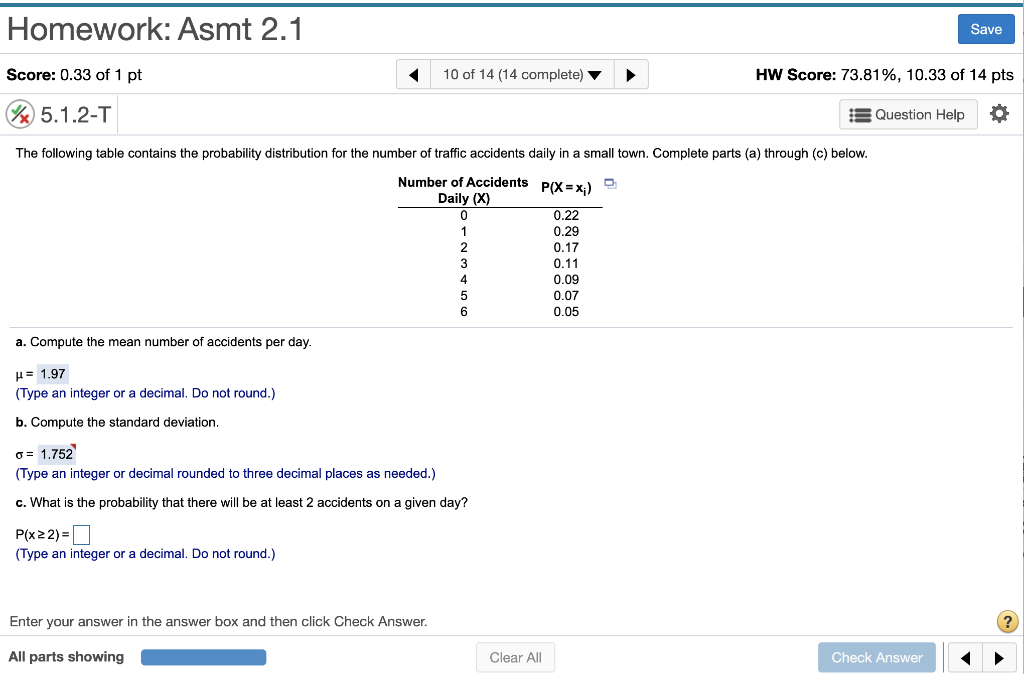 Solved Homework: Asmt 2.1 Save Score: 0.33 of 1 pt 10 of 14 | Chegg.com