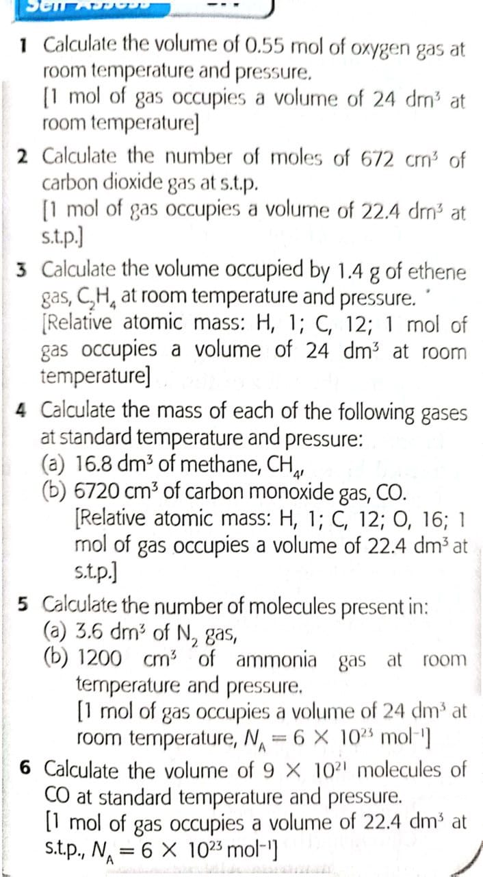 Solved 1 Calculate the volume of 0.55 mol of oxygen gas at | Chegg.com