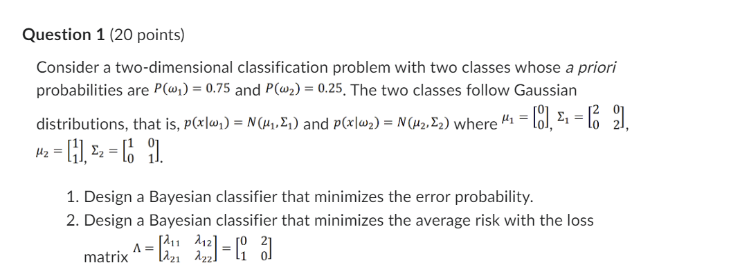Solved Question 1 (20 ﻿points)Consider a two-dimensional | Chegg.com