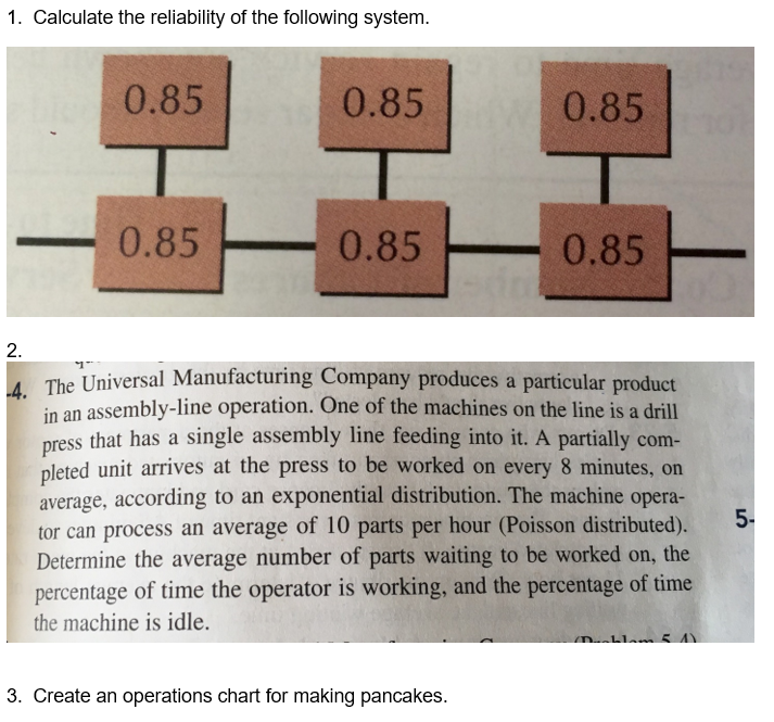 Solved 1. Calculate the reliability of the following system. | Chegg.com