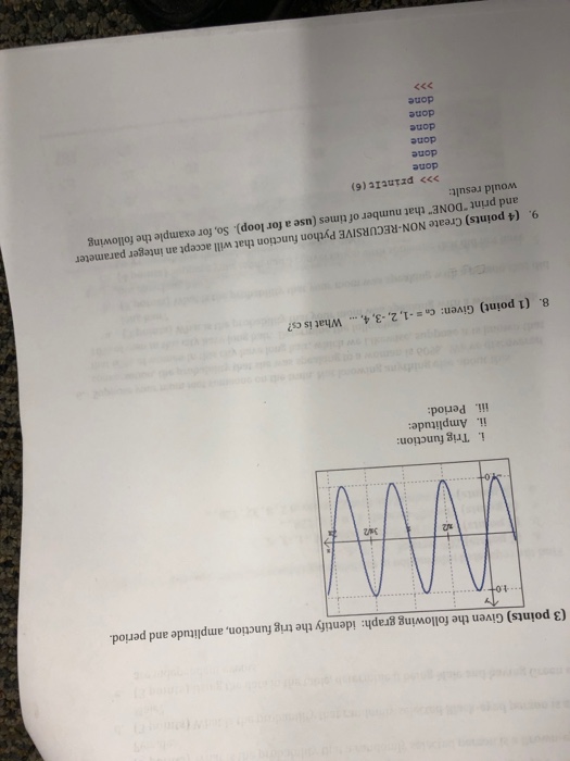 Solved (3 points) Given the following graph: identify the | Chegg.com