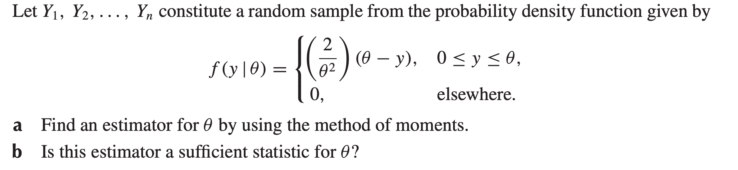 Solved Let Y1,Y2,…,Yn constitute a random sample from the | Chegg.com