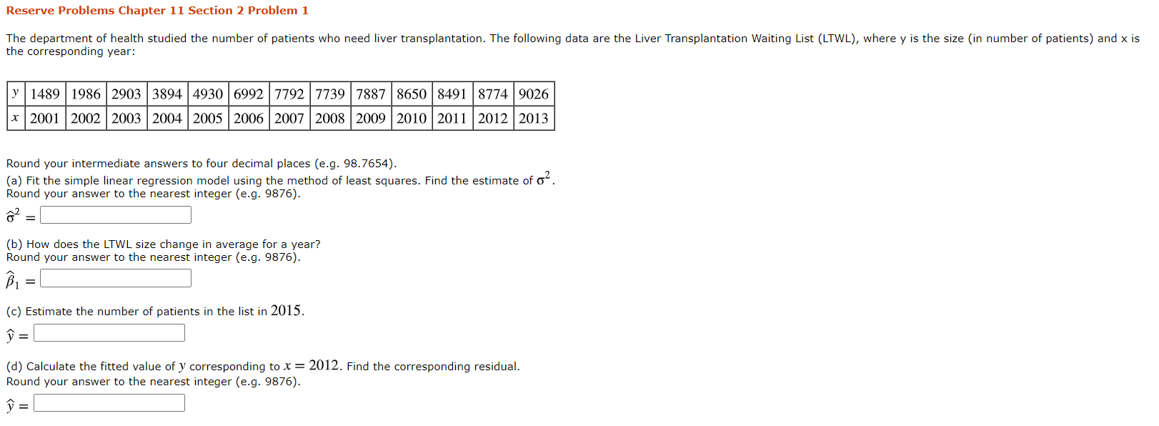 Solved Reserve Problems Chapter 11 Section 2 Problem 1 The | Chegg.com