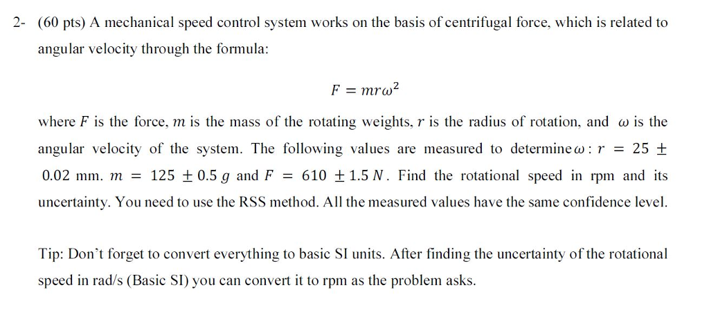Solved 2- (60 pts) A mechanical speed control system works | Chegg.com