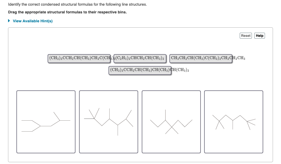 Solved Identify the correct condensed structural formulas | Chegg.com