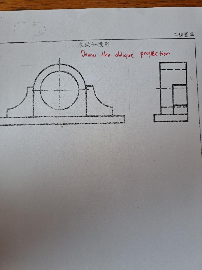 Solved Draw the oblique projection | Chegg.com