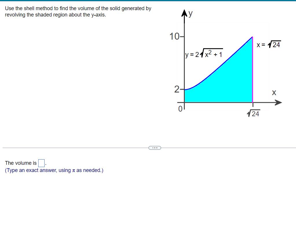 Solved Use the shell method to find the volume of the solid | Chegg.com