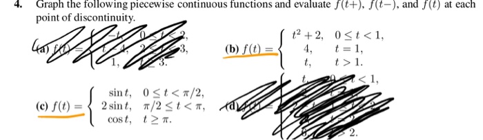 Solved 4. Graph the following piecewise continuous functions | Chegg.com