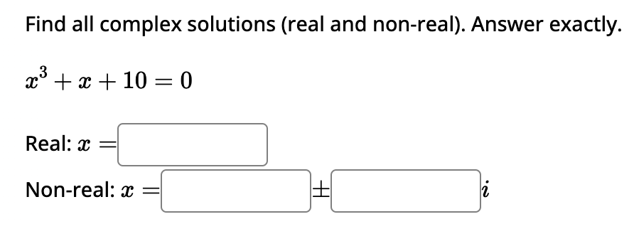 Solved Find all complex solutions (real and non-real). | Chegg.com