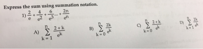 Solved Express the sum using summation notation. 2 4 6 2n n | Chegg.com