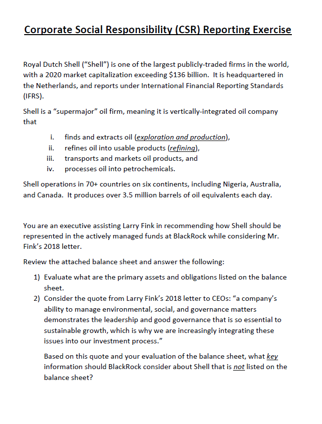 Corporate Social Responsibility (CSR) Reporting | Chegg.com