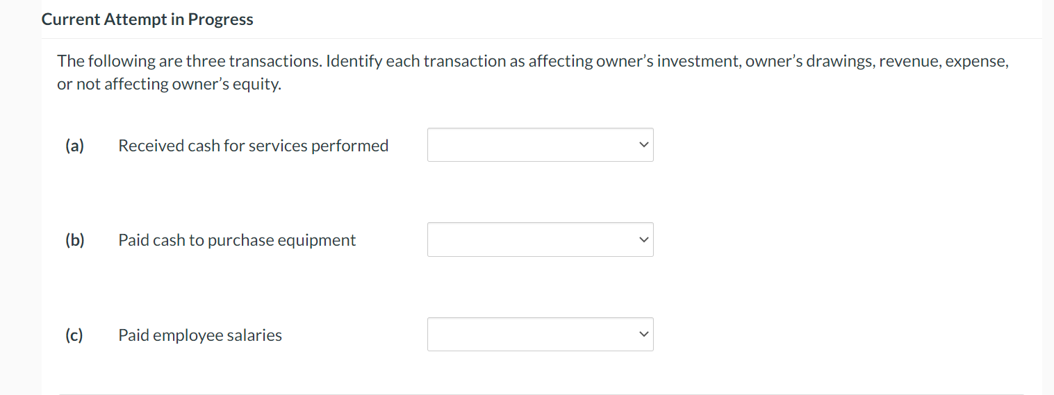Solved The following are three transactions. Identify each | Chegg.com