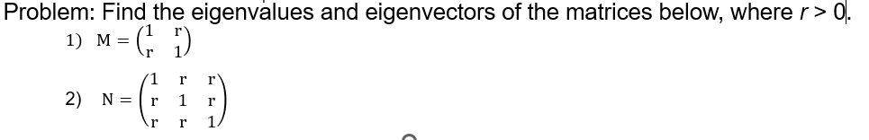 Solved Problem: Find the eigenvalues and eigenvectors of the | Chegg.com