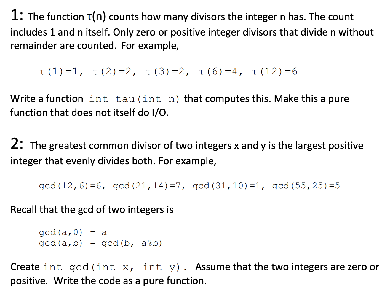 Solved 1: The function t(n) counts how many divisors the | Chegg.com