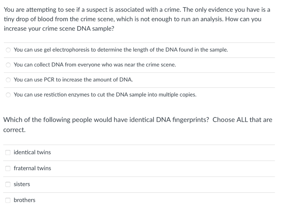 Solved You are attempting to see if a suspect is associated | Chegg.com