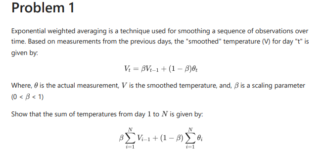 Solved Exponential weighted averaging is a technique used | Chegg.com