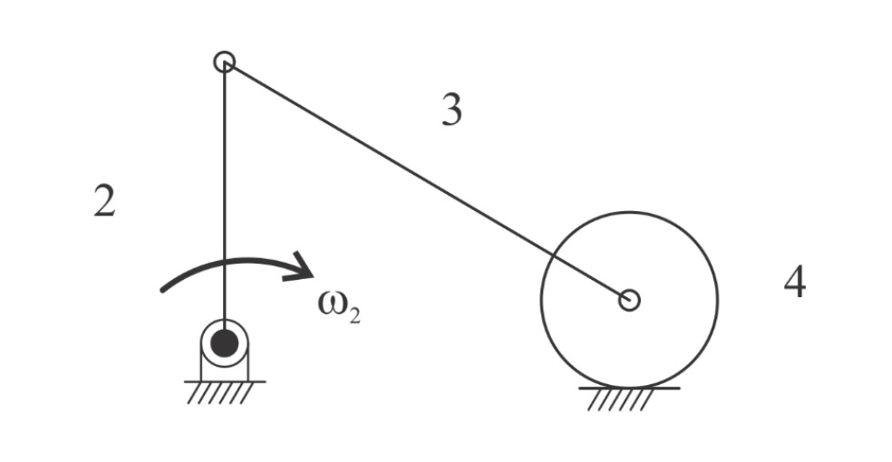 Solved The two links drive the wheel shown in the figure. | Chegg.com