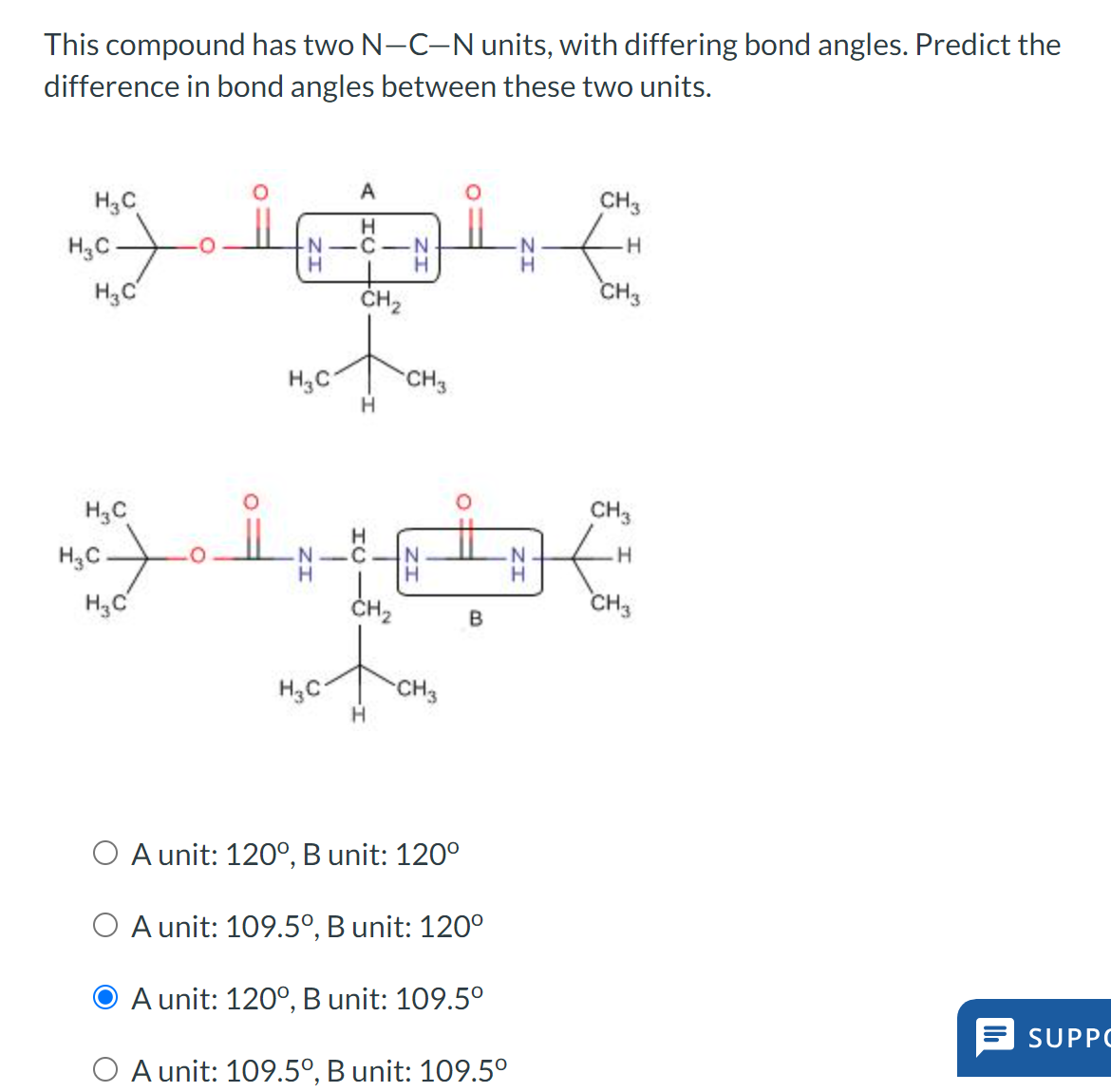 Solved This compound has two N-C-N ﻿units, with differing | Chegg.com