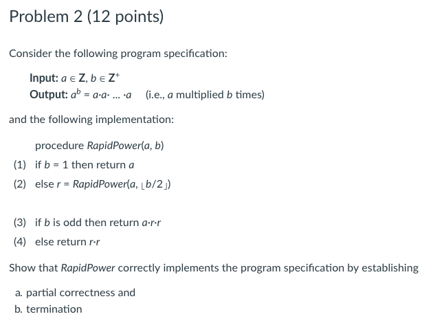 Solved Problem 2 (12 points) Consider the following program | Chegg.com