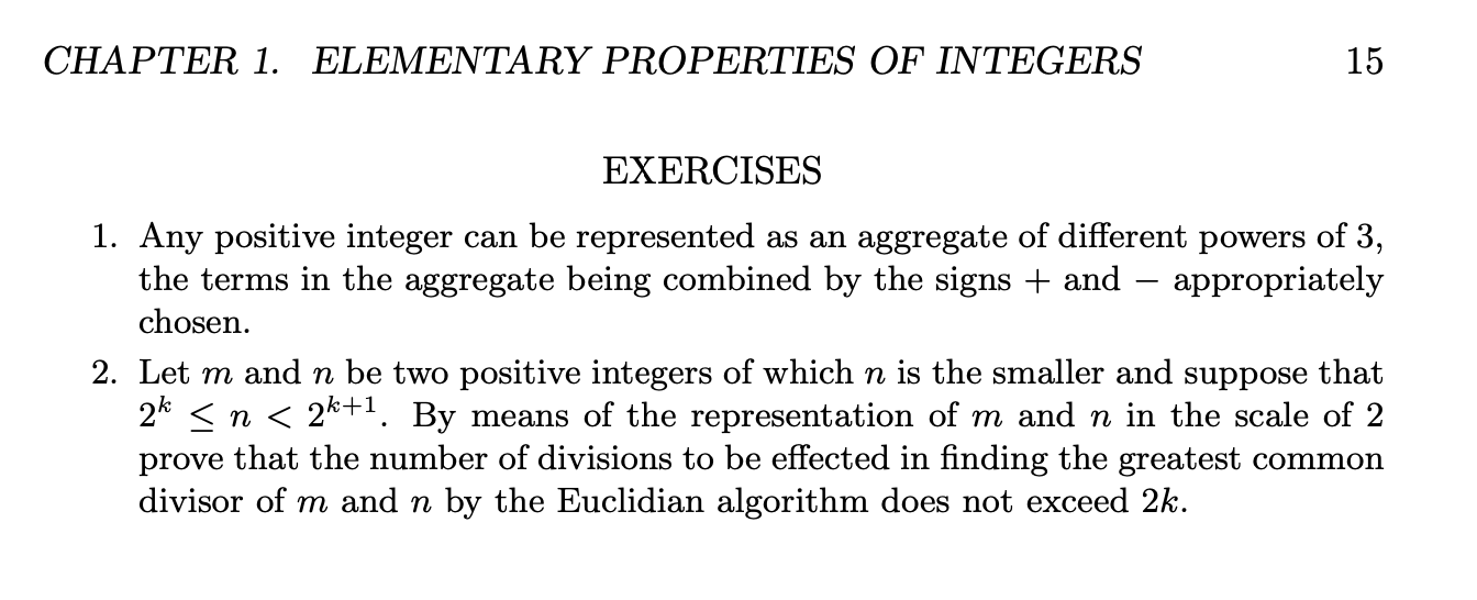 Solved CHAPTER 1. ELEMENTARY PROPERTIES OF INTEGERS 15 | Chegg.com