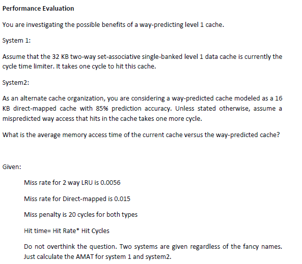 Solved Performance Evaluation You are investigating the | Chegg.com