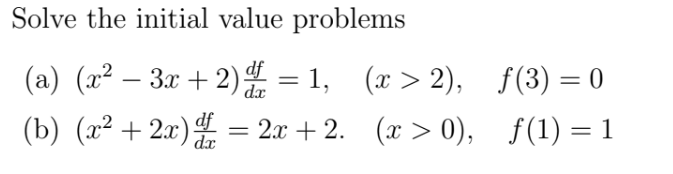Solved Solve the initial value problems (a) | Chegg.com