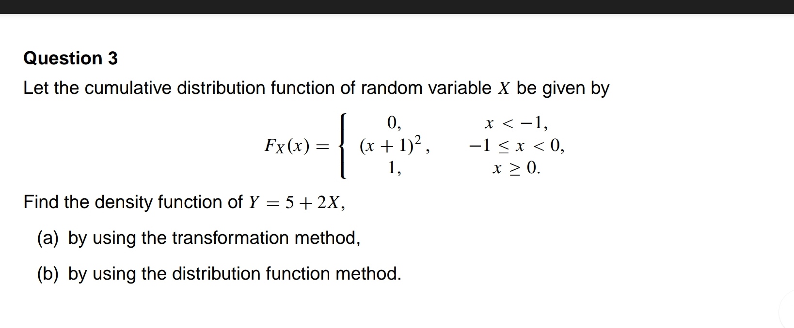 Solved Let the cumulative distribution function of random | Chegg.com