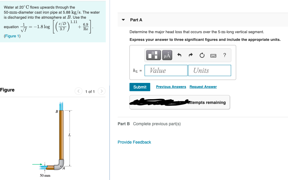 Solved Water at 20°C flows upwards through the | Chegg.com