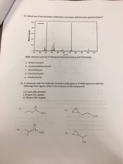 Solved 9. Which of the m/z values correspond to the | Chegg.com