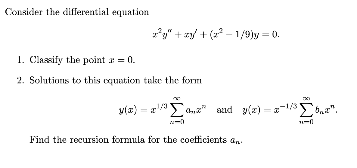 Solved Consider the differential equation | Chegg.com