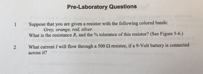 Solved Pre-Laboratory Questions 1 Suppose that you are given | Chegg.com