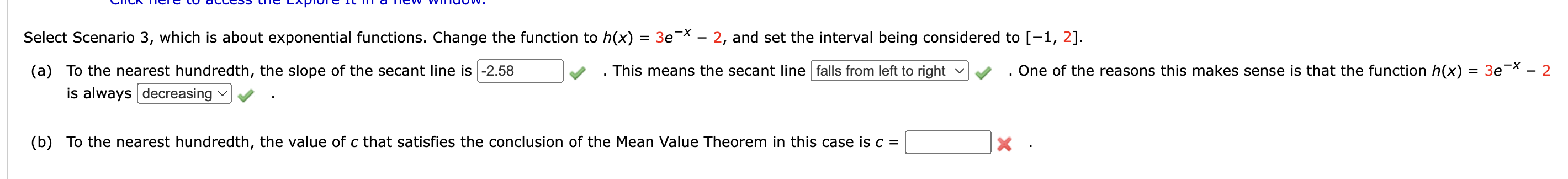 Solved Select Scenario 3, which is about exponential | Chegg.com