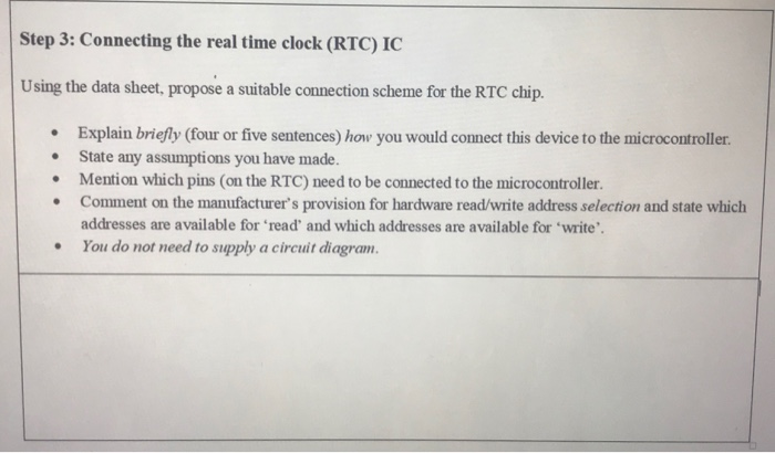 Step 3: Connecting the real time clock (RTC) IC Using | Chegg.com