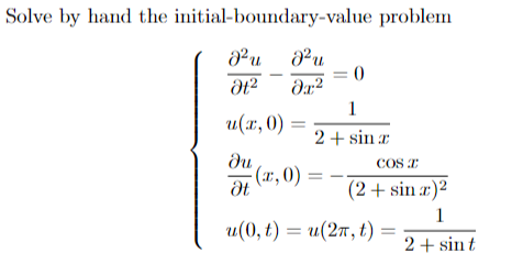 Solved Solve by hand the initial-boundary-value problem | Chegg.com